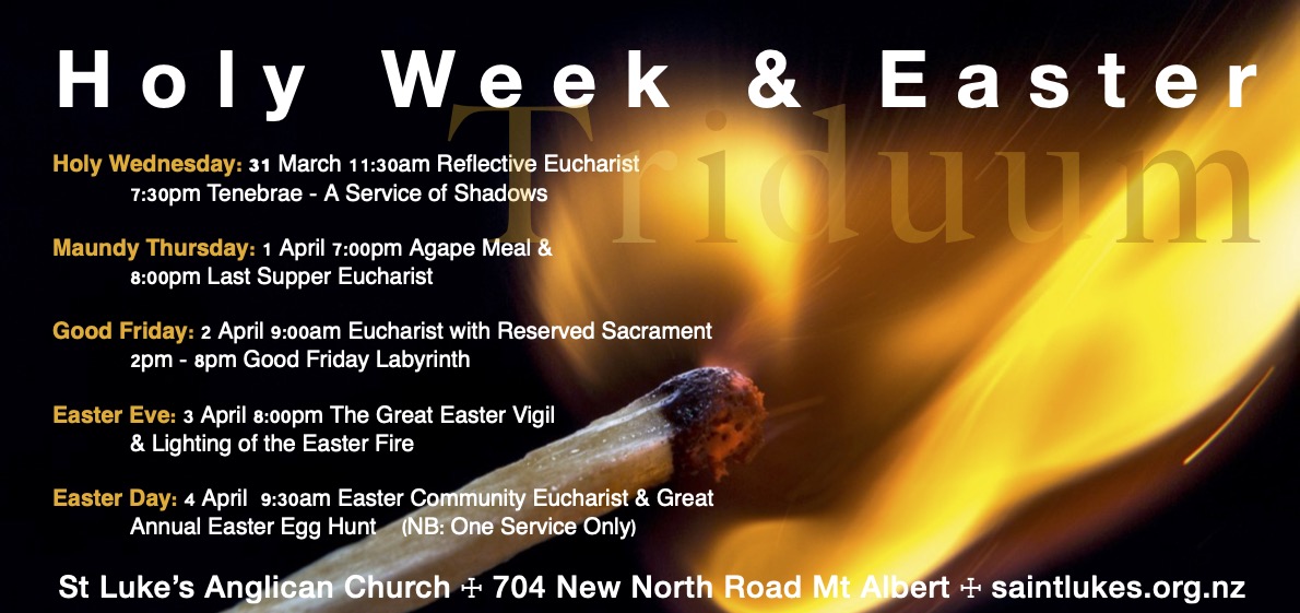 Holy Week & Easter Services - St Lukes Mt Albert